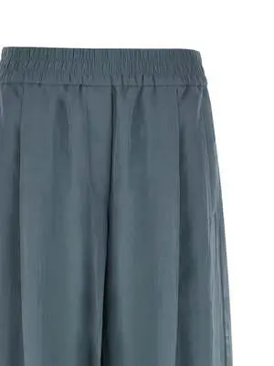 Brunello Cucinelli Cotton Organza Wide Leg Pants