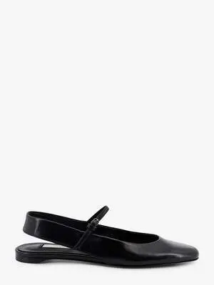 TOTEME Leather Ballerinas With Adjustable Buckle Strap - Black