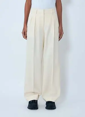 Moncler Cotton Gabardine Wide-leg Tailored Trousers - Multicolor