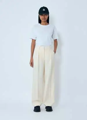 Moncler Cotton Gabardine Wide-leg Tailored Trousers - Multicolor
