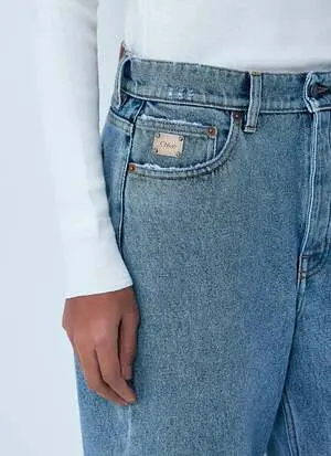 Chloé Tapered Jeans With Logo Patch
