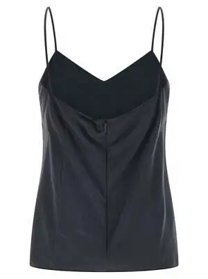 Max Mara Mungia Silk Canvas Sweetheart Neckline Top - Gray