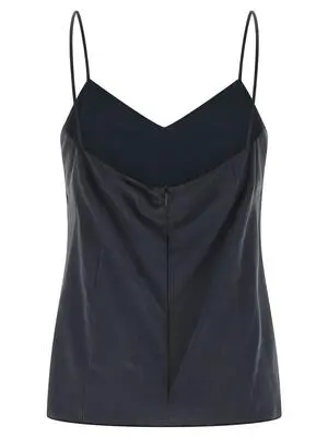 Max Mara Mungia Silk Canvas Sweetheart Neckline Top - Gray