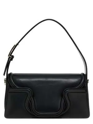 Valentino Garavani Le Grand Deuxième Leather Shoulder Bag - Black