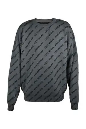 Balenciaga Grey Monogram Logo Wool Sweater