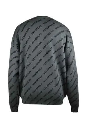 Balenciaga Grey Monogram Logo Wool Sweater