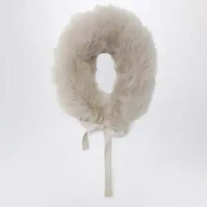 Max Mara Shearling Collar With Tie Strap - Gray