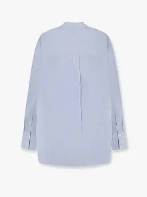 TOTEME Oversized Cotton Linen Shirt - Blue