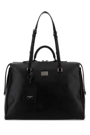 Dolce & Gabbana Vittoria Leather Shopping Bag - Black
