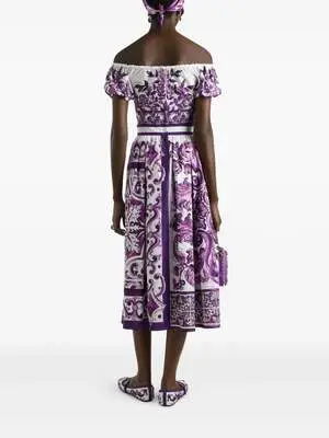 Dolce & Gabbana Majolica Print Off-the-shoulder Blouse