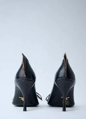 Prada Antiqued Leather Pointed Toe Stiletto Pumps