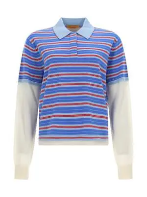 Guest In Residence Layered Stripe Rugby Polo Shirt
