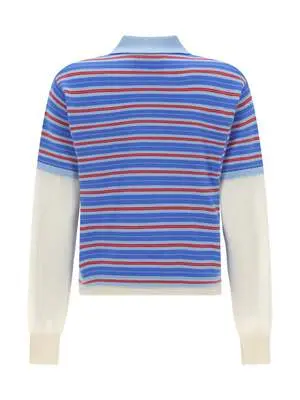 Guest In Residence Layered Stripe Rugby Polo Shirt