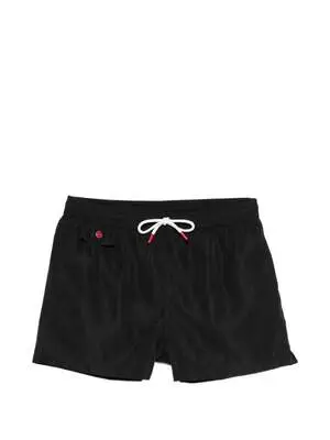 Kiton Drawstring Swim Shorts - Black