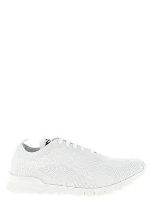 Kiton Knitwear Sneakers With Logo Embroidery - White