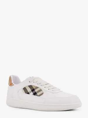 Burberry Low-top Leather Sneakers With Check Inserts - Multicolor