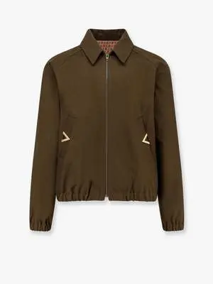 Valentino Garavani Cotton Zip-up Jacket With Vgold Details - Multicolor