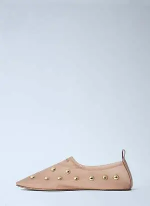 Chloé Rita Flat Shoe With Stud Embellishments - Pink