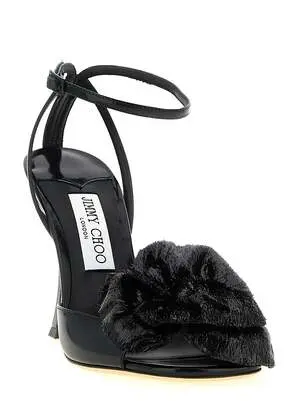 JIMMY CHOO Mimmi Sandals With 3d Flower Detail - Black