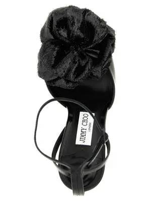 JIMMY CHOO Mimmi Sandals With 3d Flower Detail - Black