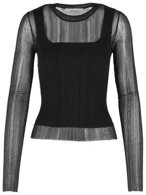 Sportmax Buono" Trompe L'oeil Ribbed Sweater - Black