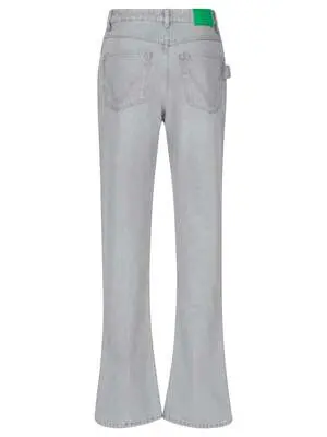 Bottega Veneta Light Grey Washed Denim Flared Jeans