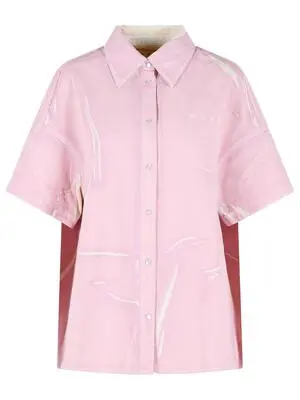 Marni Oversized Cotton Printed Shirt - Pink