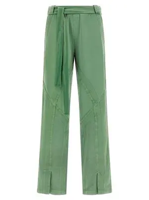 Attico Light American Fleece Front Split Pants - Green