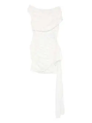 SELF-PORTRAIT Lace Draped Asymmetrical Hem Dress