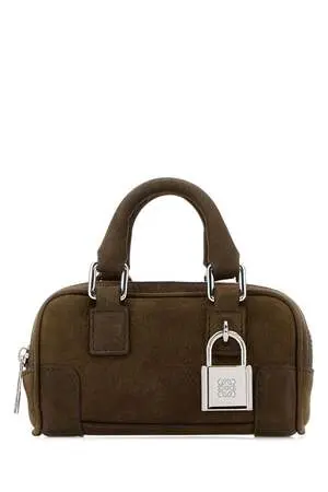 Loewe Nano Amazona Handbag In Mud Leather - Brown