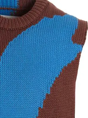 JIL SANDER Colorblock Cotton Knit Vest