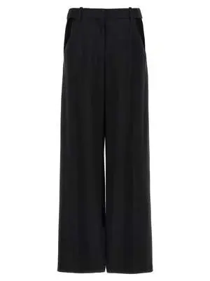 MUGLER Cut-out Detail Wide Leg Trousers - Black
