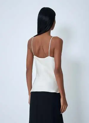 Chloé Silk Satin And Lace V-neck Camisole
