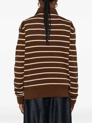 Miu Miu Embroidered Striped Stretch Cotton Blend Polo Shirt
