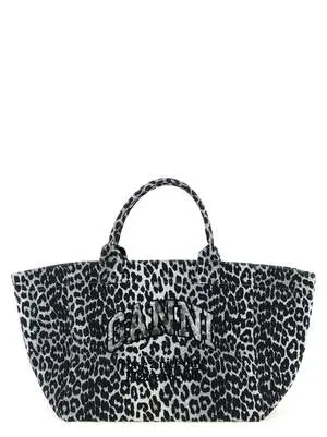 GANNI Leopard Sequin Embellished Recycled Cotton Tote Bag