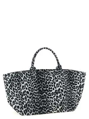 GANNI Leopard Sequin Embellished Recycled Cotton Tote Bag