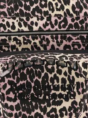 GANNI Leopard Sequin Embellished Recycled Cotton Tote Bag - Pink