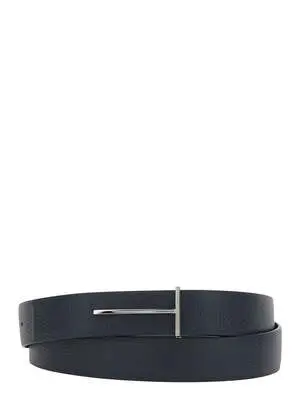 TOM FORD TOM FORD Grained Leather Belt With T Buckle Closure Multicolor