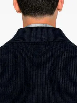 Prada Wool Cardigan With Collared Neck