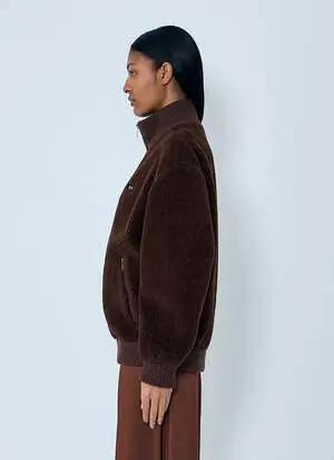 Prada High-neck Fleece Jacket - Brown