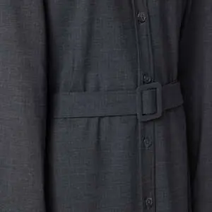 P.a.r.o.s.h Belted Virgin Wool Midi Shirt Dress