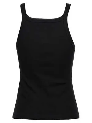 Fendi Ribbed Cotton Tank Top With Logo Embroidery