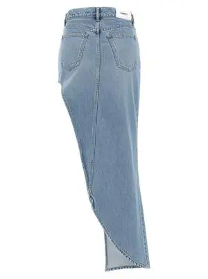 Coperni One-leg Denim Skirt With Asymmetrical Train Hem