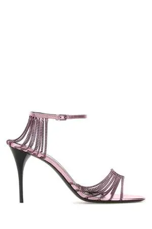 Saint Laurent Metal Babylone Sandals - Purple