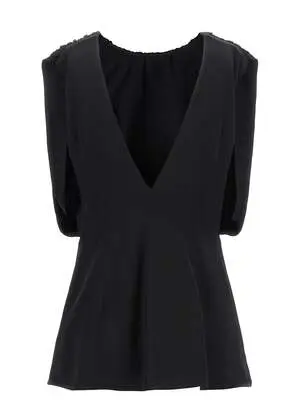JIL SANDER Crinkled Plastron Top