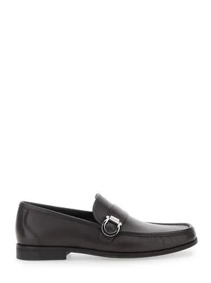 FERRAGAMO Leather Loafers With Gancini Detail - Multicolor