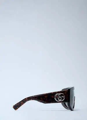 Gucci Rectangle Sunglasses With Side Logo Motif