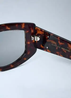 Gucci Rectangle Sunglasses With Side Logo Motif