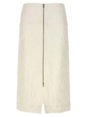 JIL SANDER Embossed Cotton Skirt - White