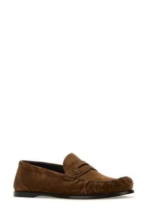 Saint Laurent Suede Loafers - Brown